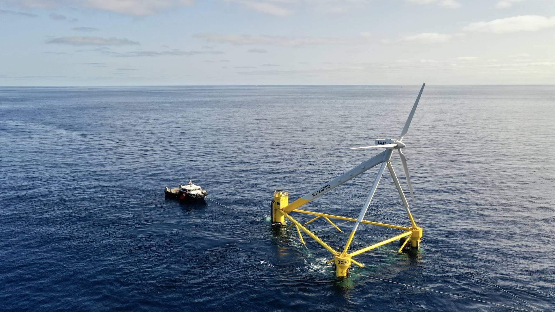 A floating wind platform has been installed in Spain 50 meters into the ...
