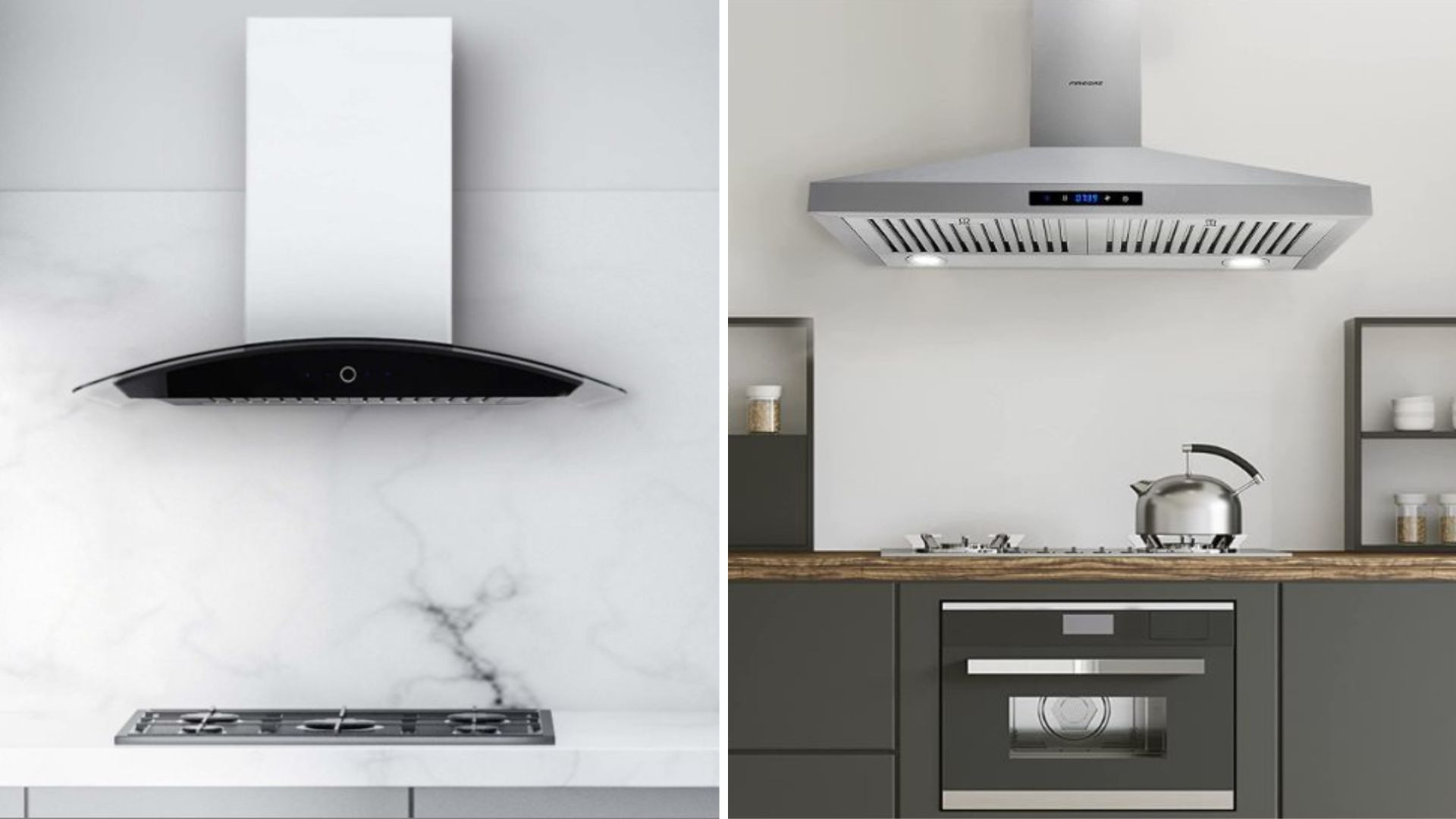 8 utilitarian wall-mounted range hoods to purify kitchen air