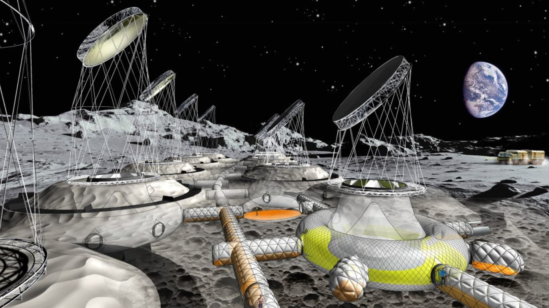 A new inflatable moon habitat design could house up to 32 astronauts