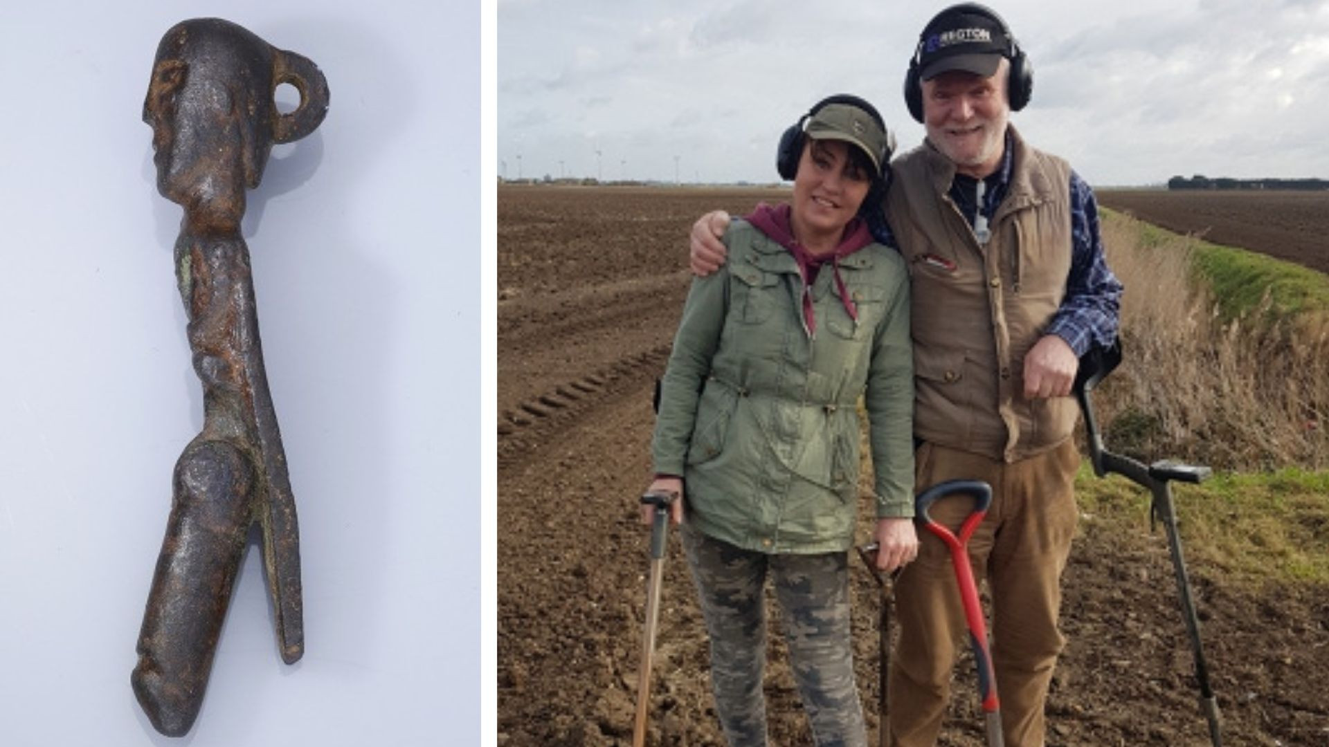 'Good luck': Metal detectorists find 2,000-year-old statue with giant penis