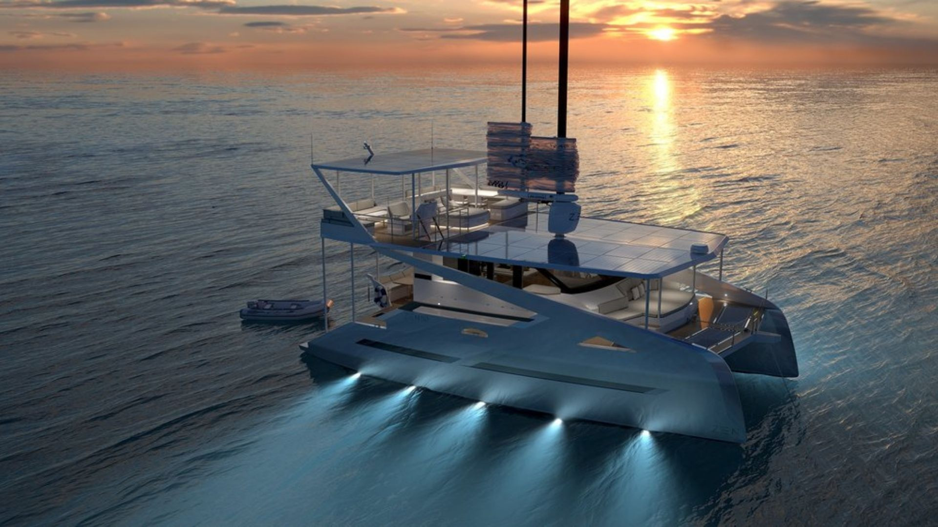 Zen50: Solar electric catamaran designed for unlimited range
