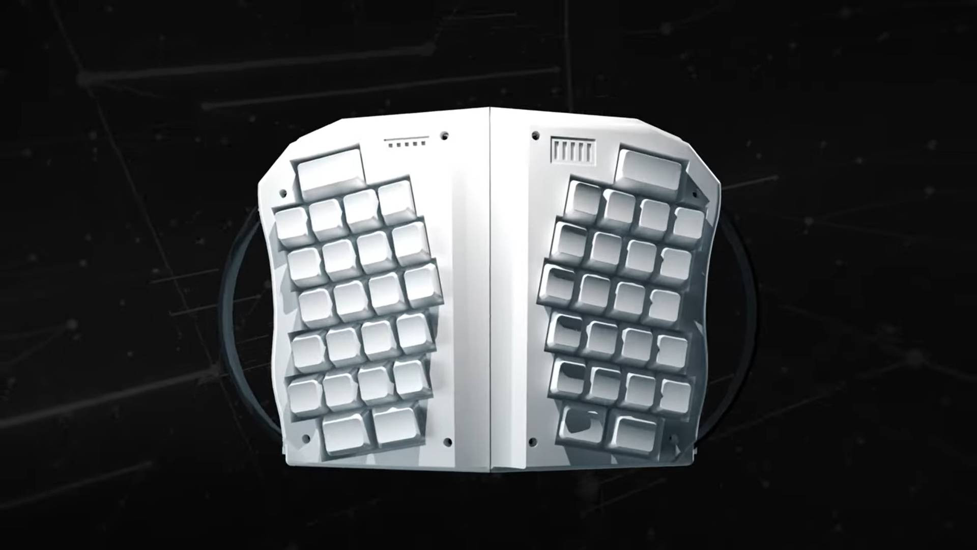 Wireless keyboard with wings folds back for more comfortable use