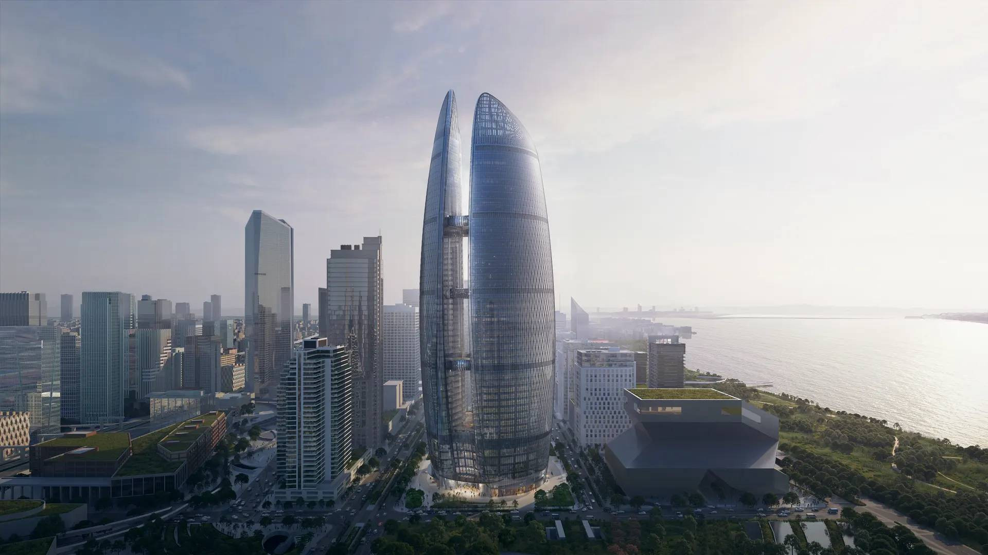 ZHA's new project in China connects three skyscrapers with skybridges
