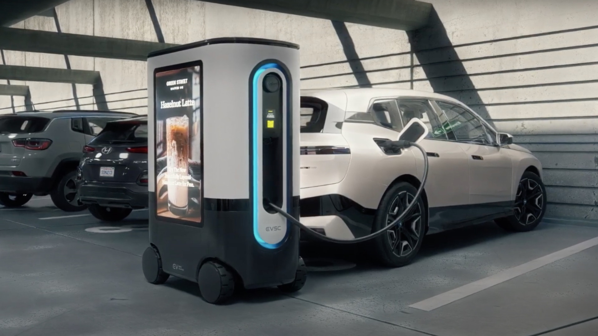 This autonomous robot saves you a parking spot and charges your EV