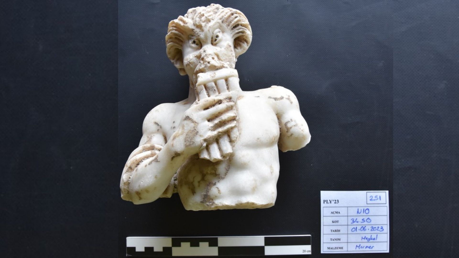 A 1,700-year-old statue of Greek god Pan unearthed in Istanbul
