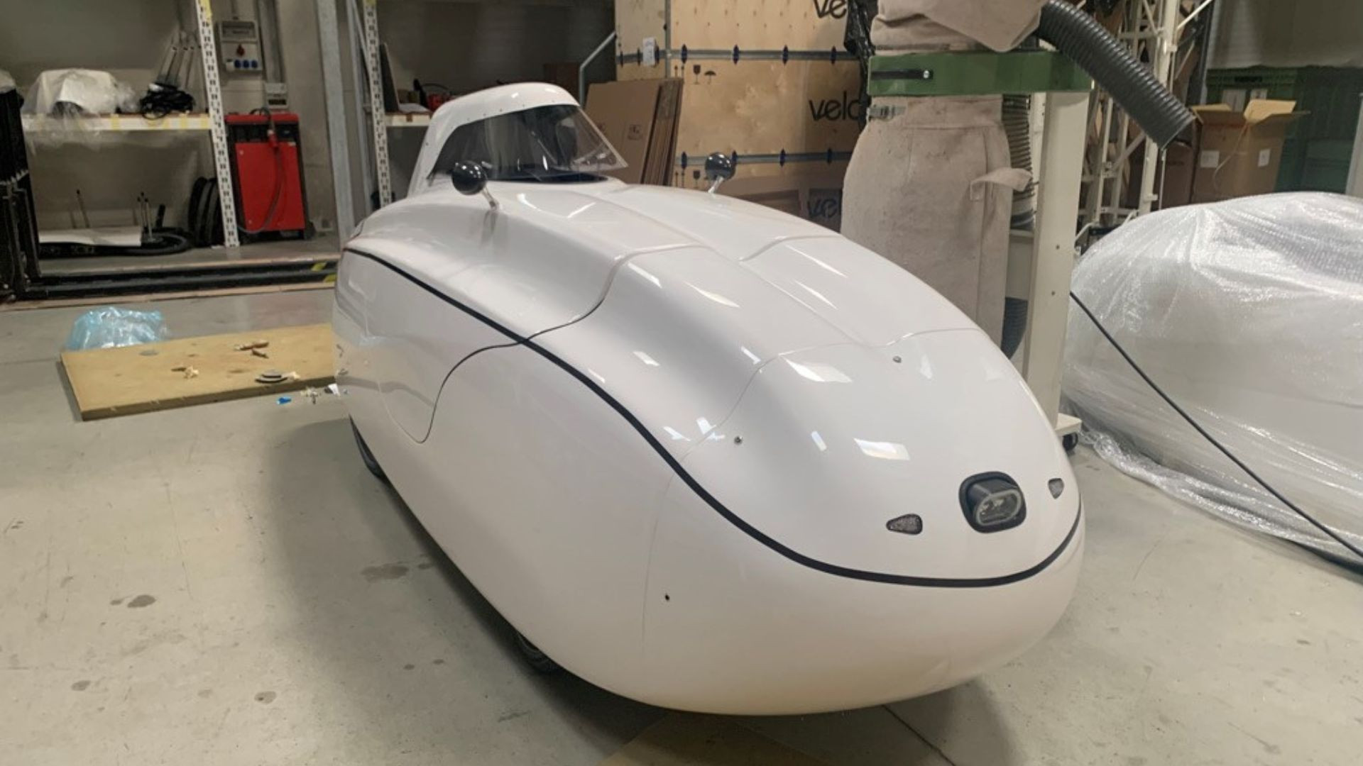 This electric-assisted quad cycle has a top speed of 28 mph