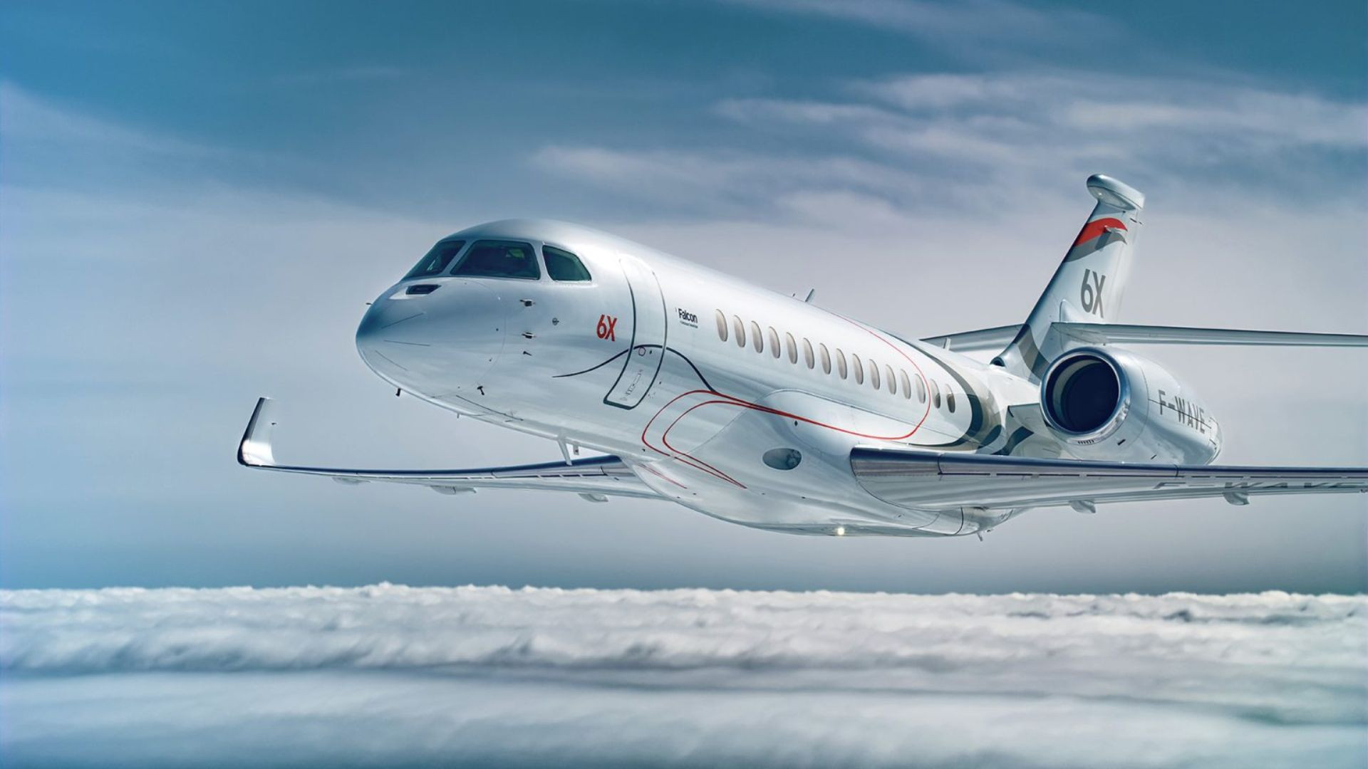 Dassault Falcon 6X jet powered by P&W's 14,000-lb thrust engine