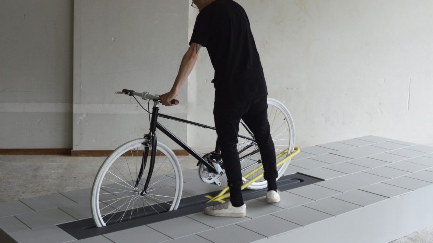This Bike Rack Disappears Completely When Not in Use