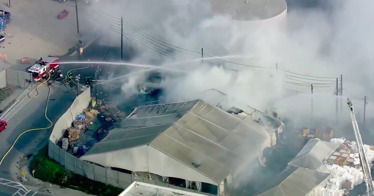 Fire Raged Near Tesla Factory in California Threatening Nearby Structure