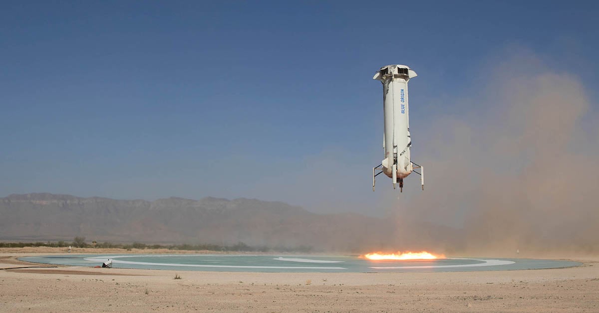 Blue Origins Rocket Successfully Lands Back On Earth After Near-Space Jaunt