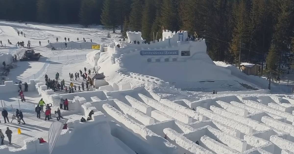 Get Lost in the World’s Largest Snow Labyrinth in Poland