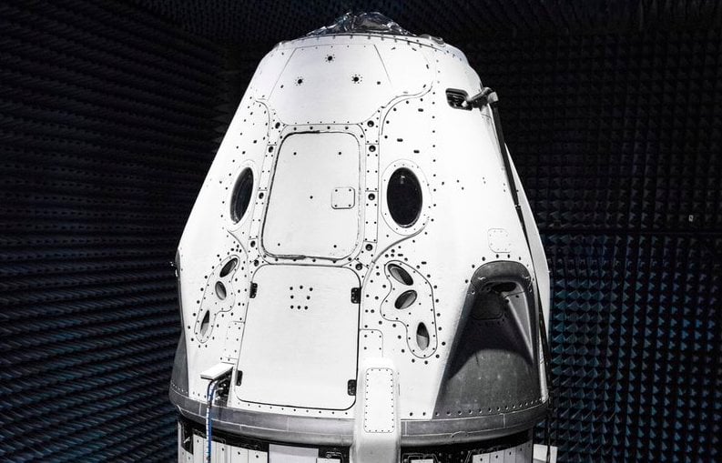 Elon Musk Shares Photo of SpaceX Crew Dragon Ship in Anechoic Chamber