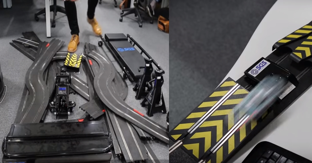 These Engineers Built an Epic Slot Car Racetrack When the Boss is Away