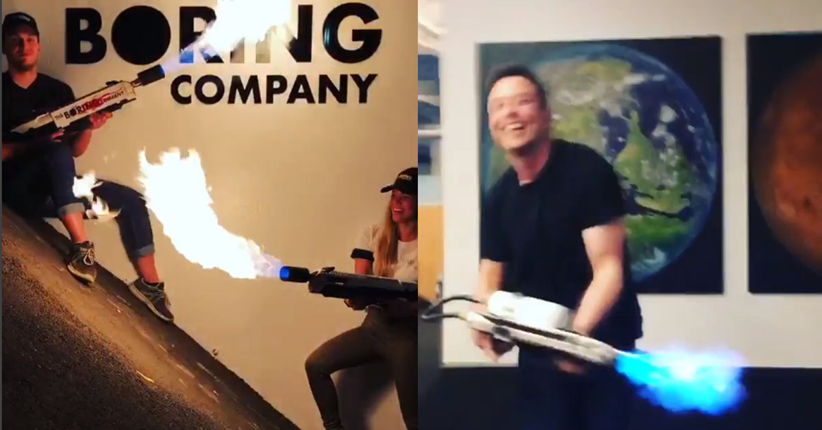 Elon Musk Just Shared Exciting Videos of the Boring Company's Flamethrower