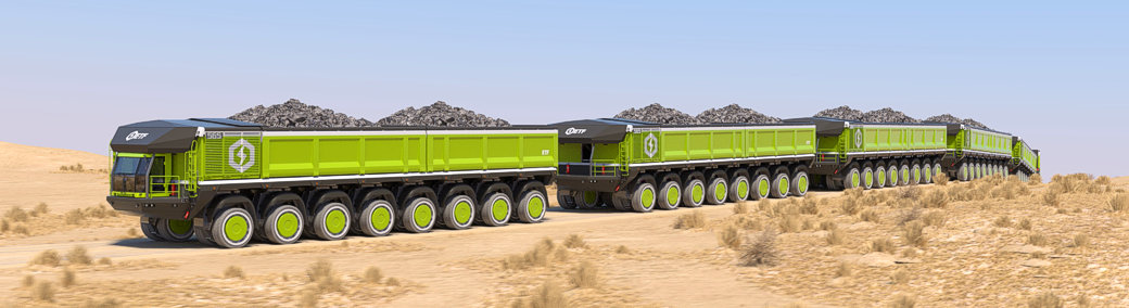 These Electric Mining Trucks Can Form Into a Single Haul Train