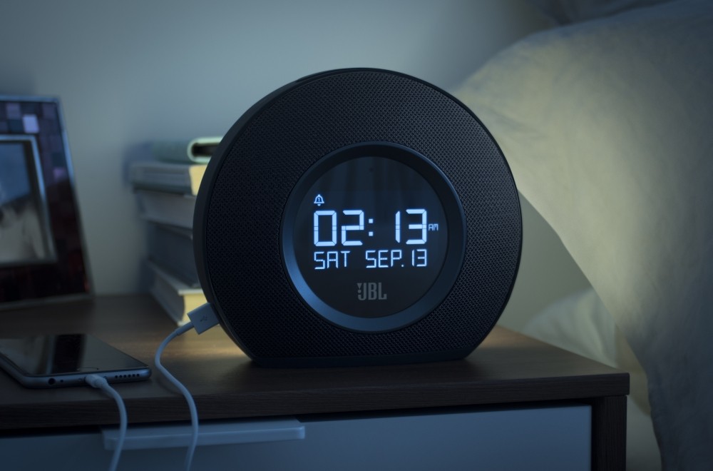 JBL Horizon Clock wakes you gently with ambient light and music