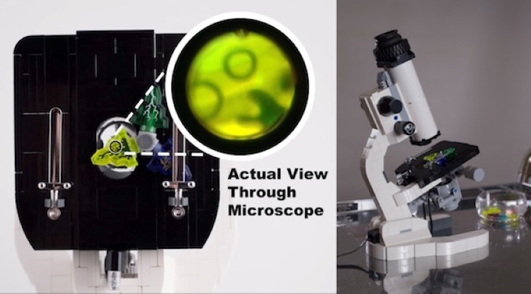 Functioning microscope built just out of Lego