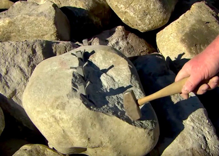 Cutting Stones into Natural Shapes with Hand Tools