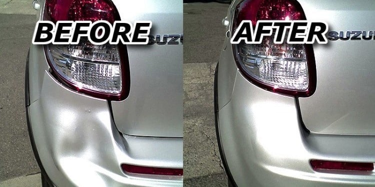 Fix a car bumper dent with some easy DIY