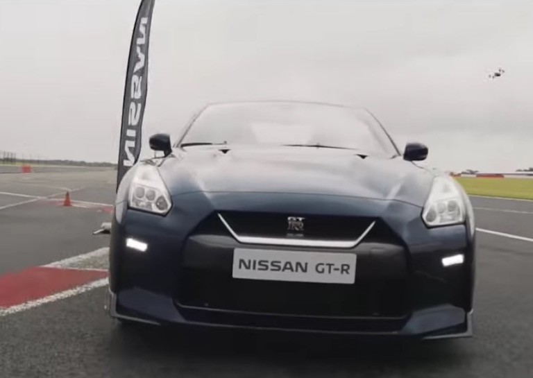 Nissan GT-R Races a Custom Drone at 115 MPH
