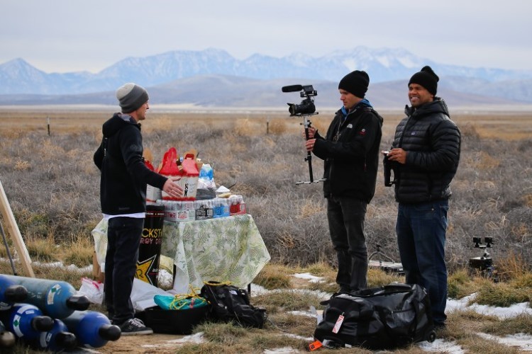 Man copies Up film using sun lounger