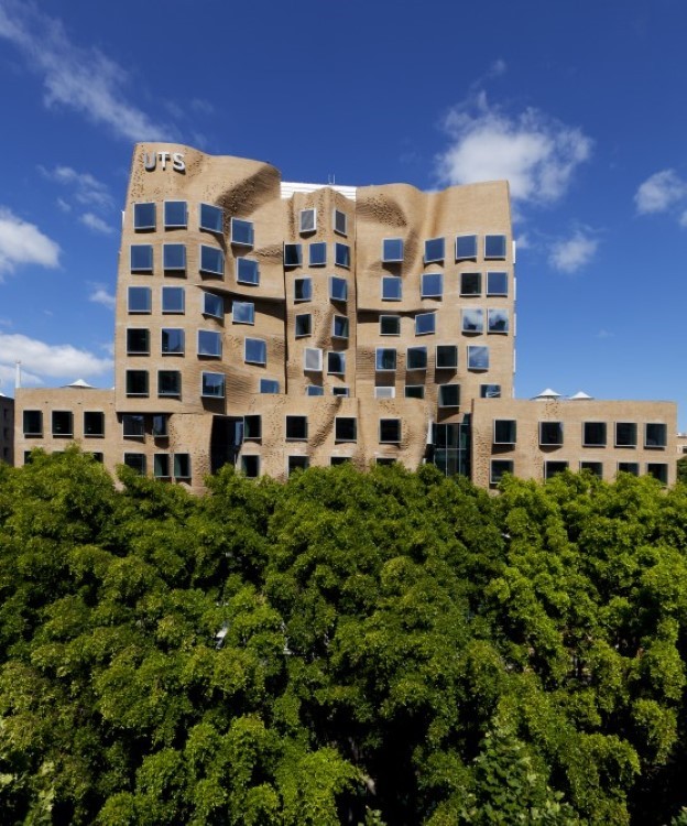 The squashed paper bag building is an Australian architectural icon