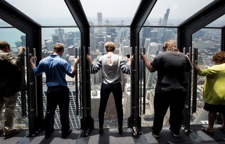 The John Hancock Observatory aka 360 Chicago Tilt will have you on edge
