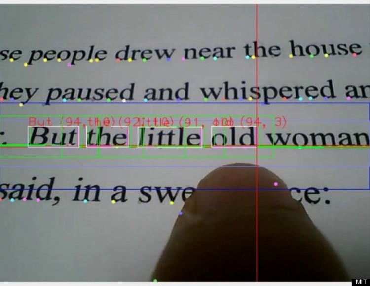 Books and magazines read to the blind through the Finger Reader