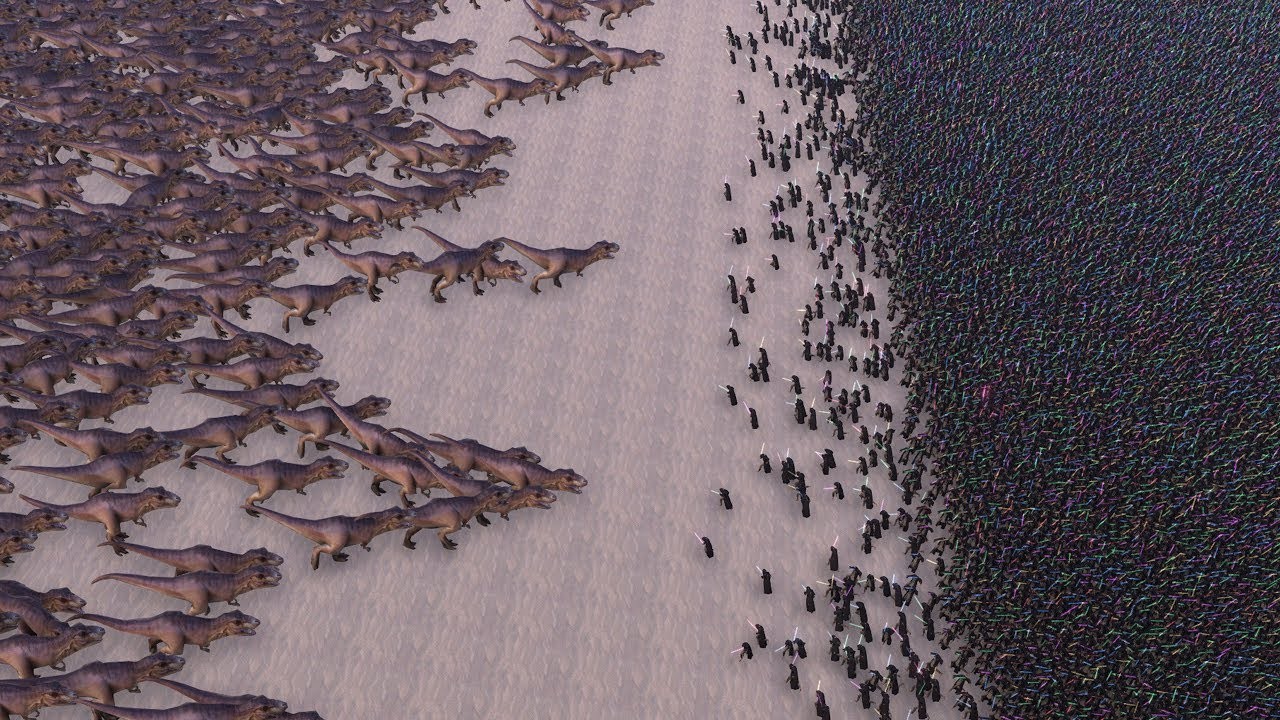 20,000 Jedi Face Off 3,000 T-Rex in an Epic Battle