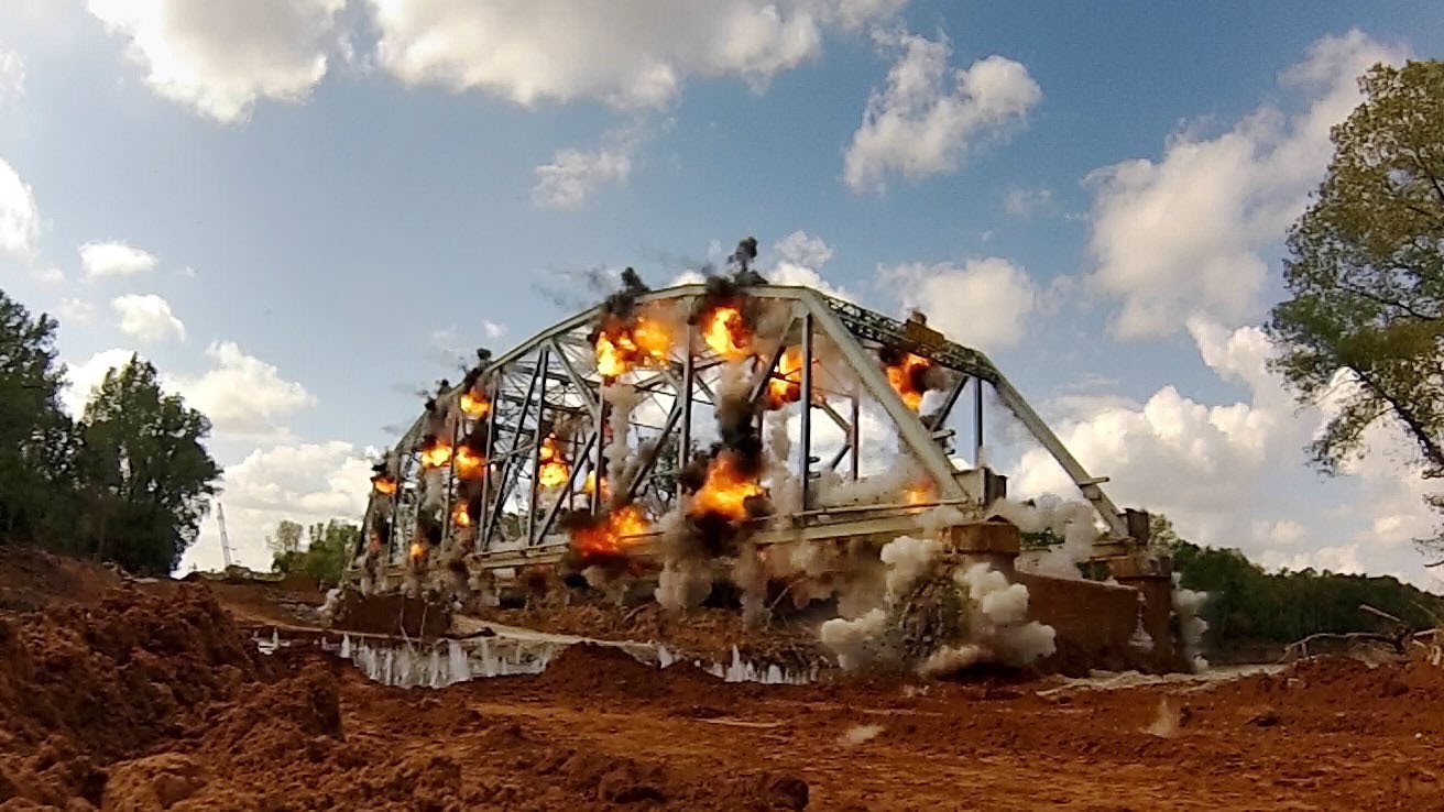 Bridge Implodes in Slow Motion with the Help of Explosives