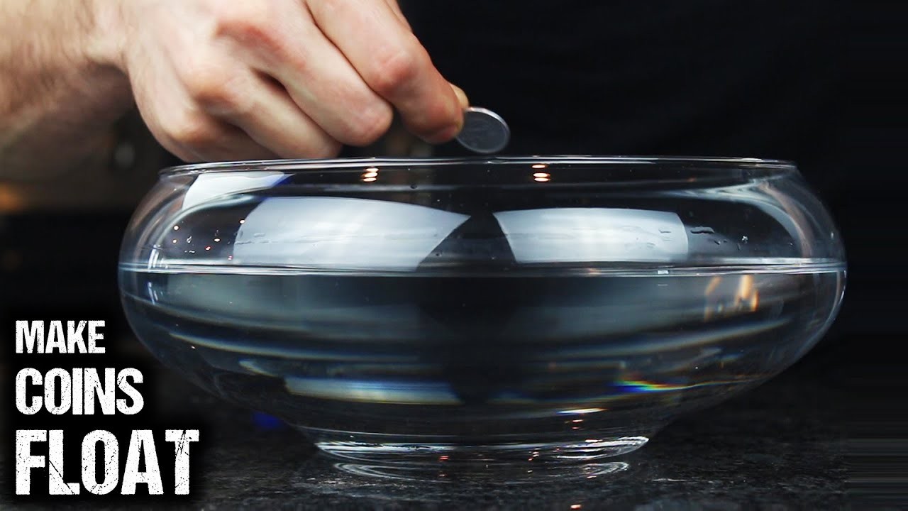 How to Float 1 Yen Coins on Water