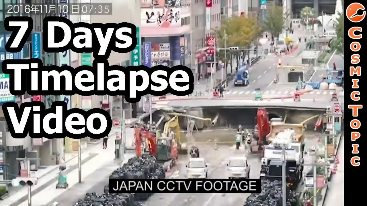 Time Lapse Footage Shows Japan's Fast Sinkhole Road Repair