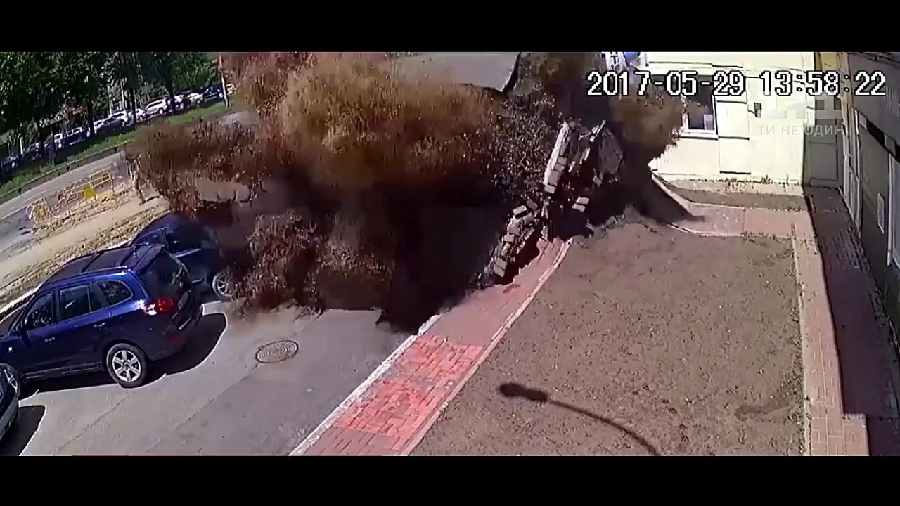 Watch This Massive Water Pipe Explosion Destroy Everything Nearby