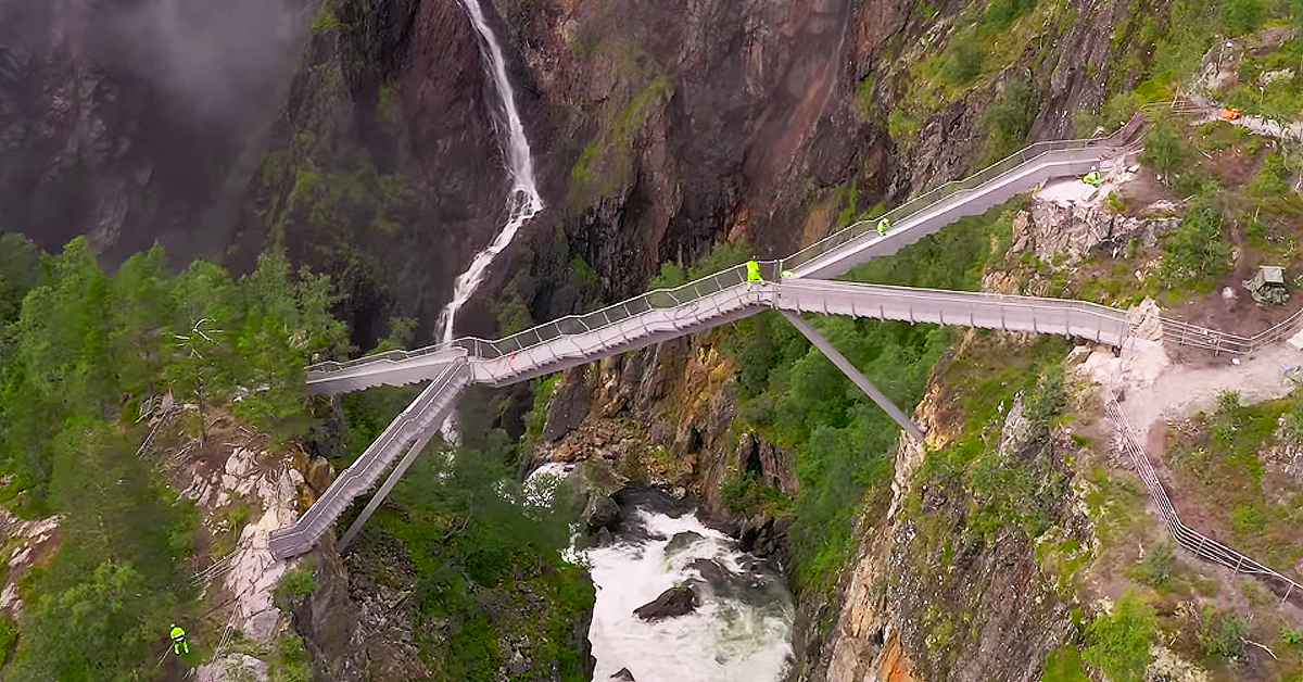 Norway's New 154-Feet-Long 'Step-Bridge' Is an Architectural Marvel