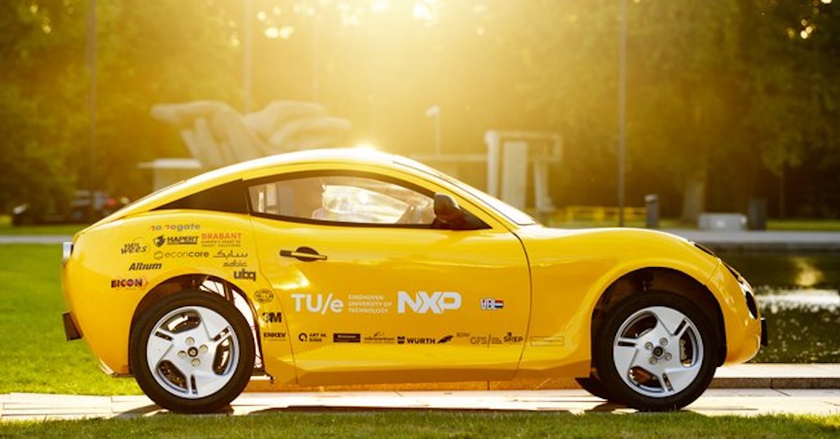 A Small Electric Car Made of Recycled Trash