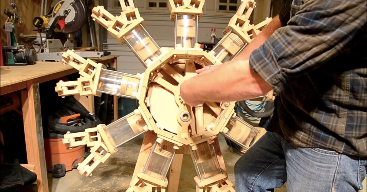 This Guy Built A Wooden Radial Engine And Explains How It Works