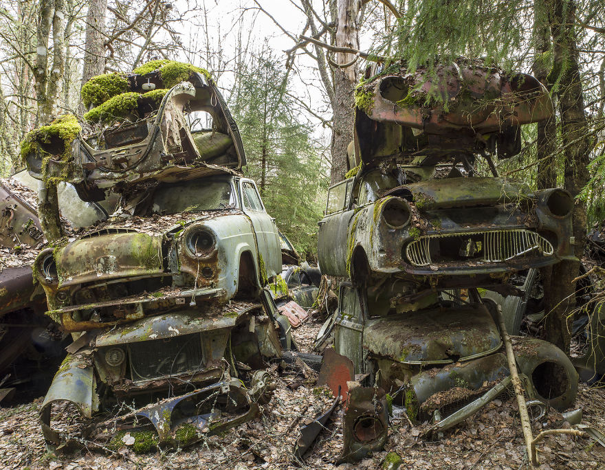 Photographer Documents Sweden's Abandoned Car Cemetery