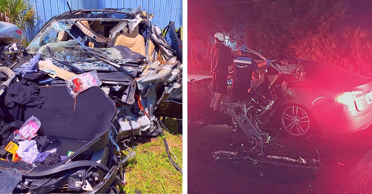 Tesla Model S Ripped Open in Chilling Collision With 18-Wheeler ...