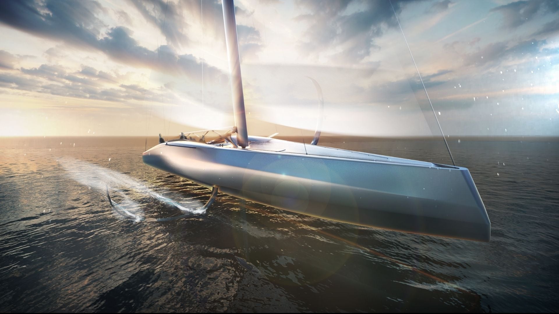 Team Designs a Gracious 70-Foot Hyperboat Concept That 'Flies on Water'