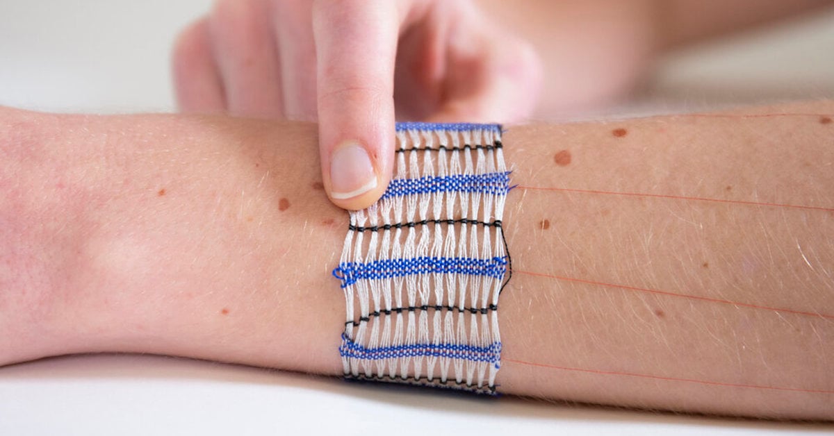 On-Skin Wearable Technology Combined With Traditional Weaving