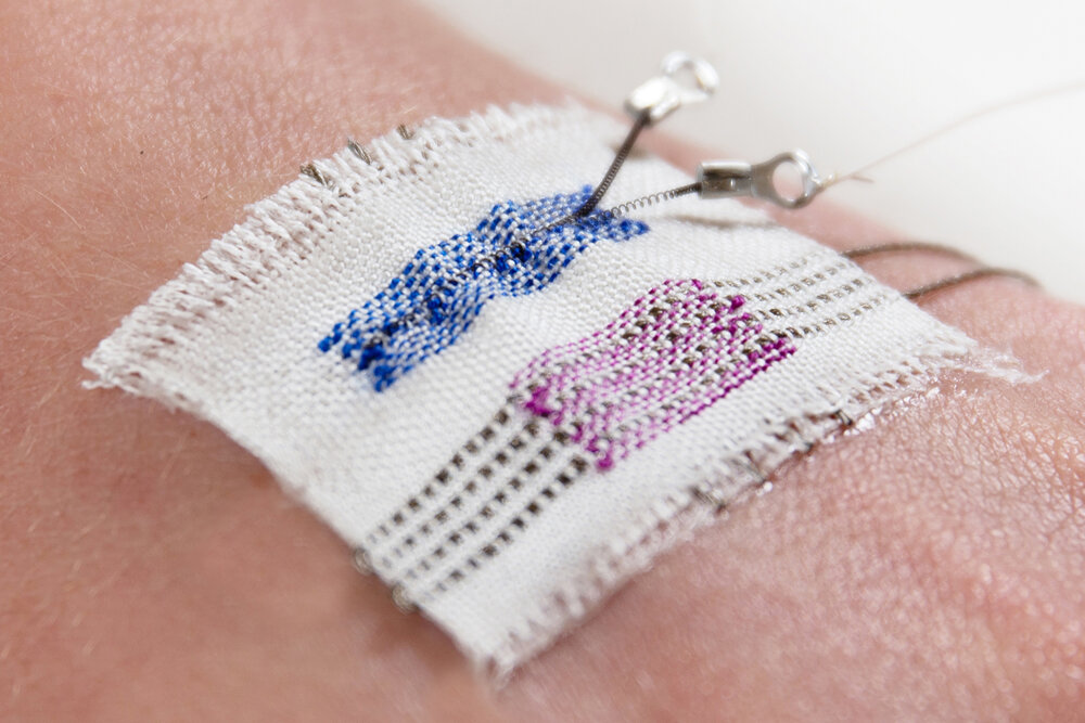 On-Skin Wearable Technology Combined With Traditional Weaving
