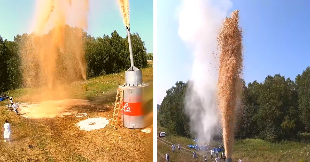 YouTuber Makes 10,000 Liters of Coca-Cola Explode Into Colossal Plume