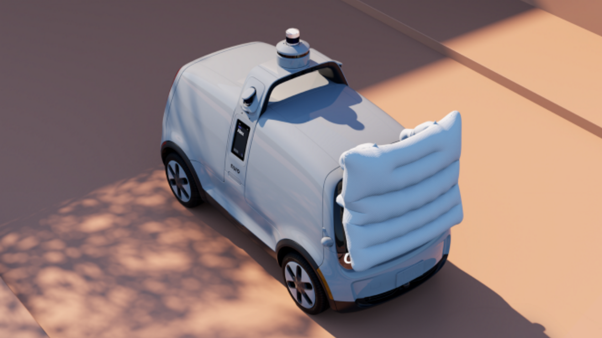 A Four Wheeled Fully Autonomous Delivery Robot Has an Airbag for ...