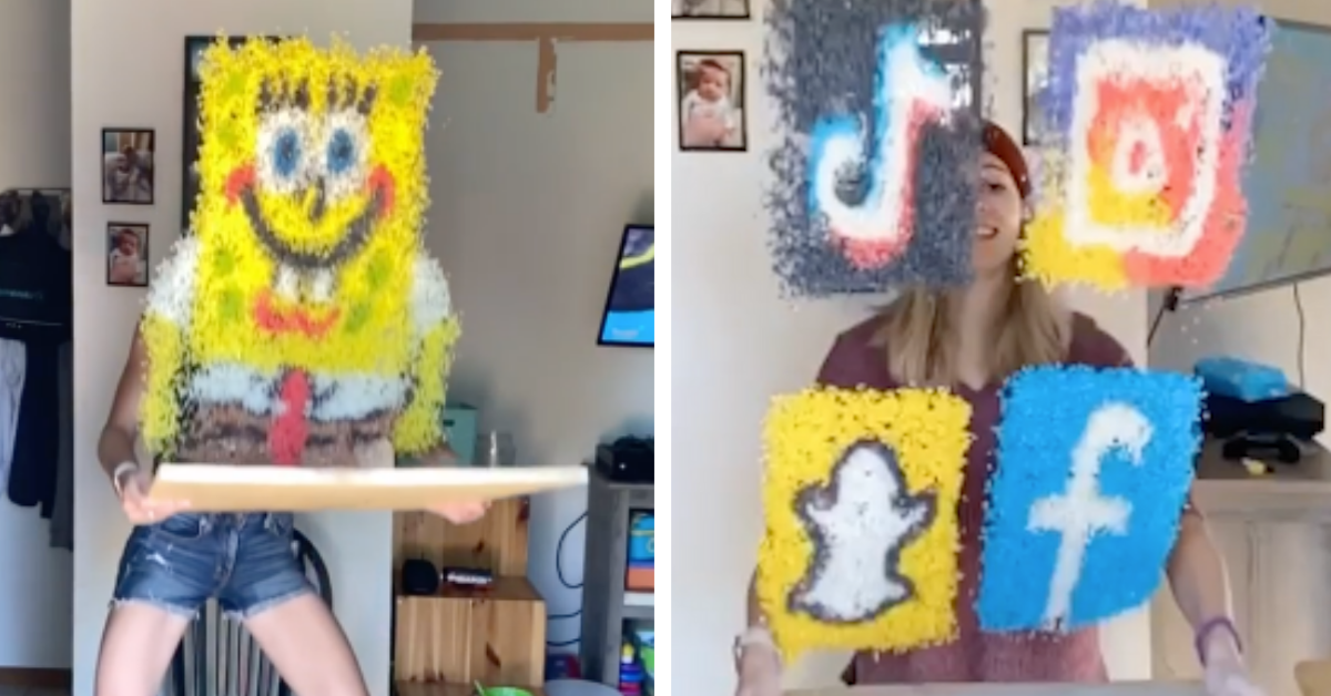 This Artist Uses Gravity and Rice Instead of a Paint Brush