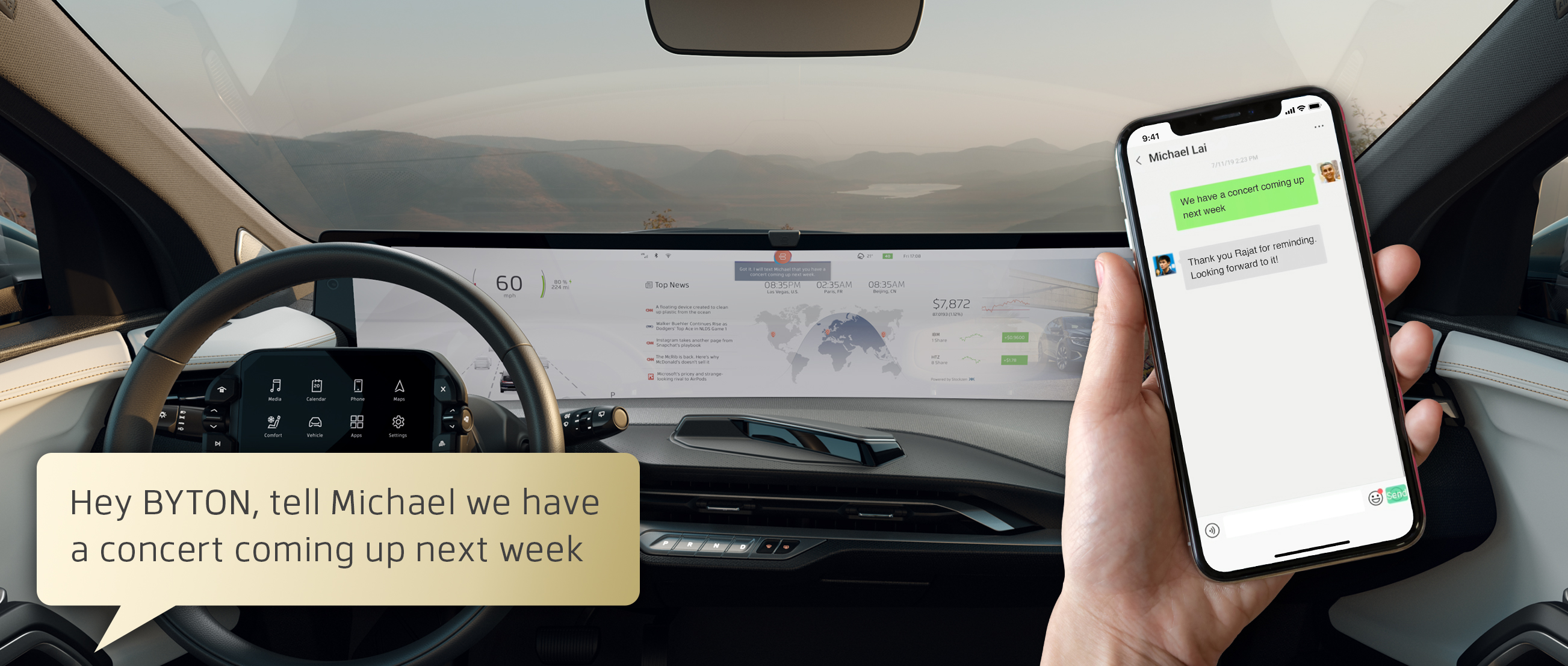 Tesla's Competitor BYTON's "Future Proof" Car M-Byte Is Ready to Go ...