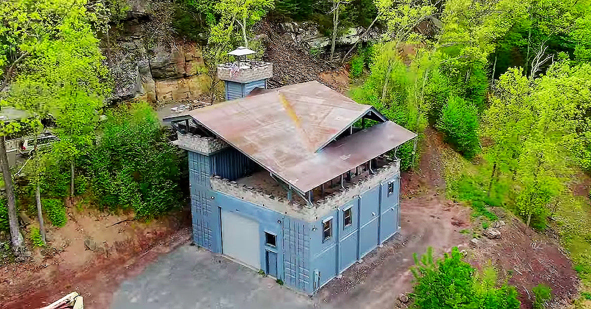 Guy Builds a Modern Castle out of Shipping Containers