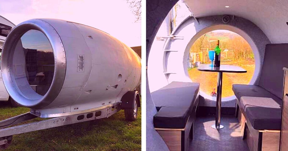 Hollowed-Out Jet Engine Camper Took 6 Years, 1,000 Hours to Build