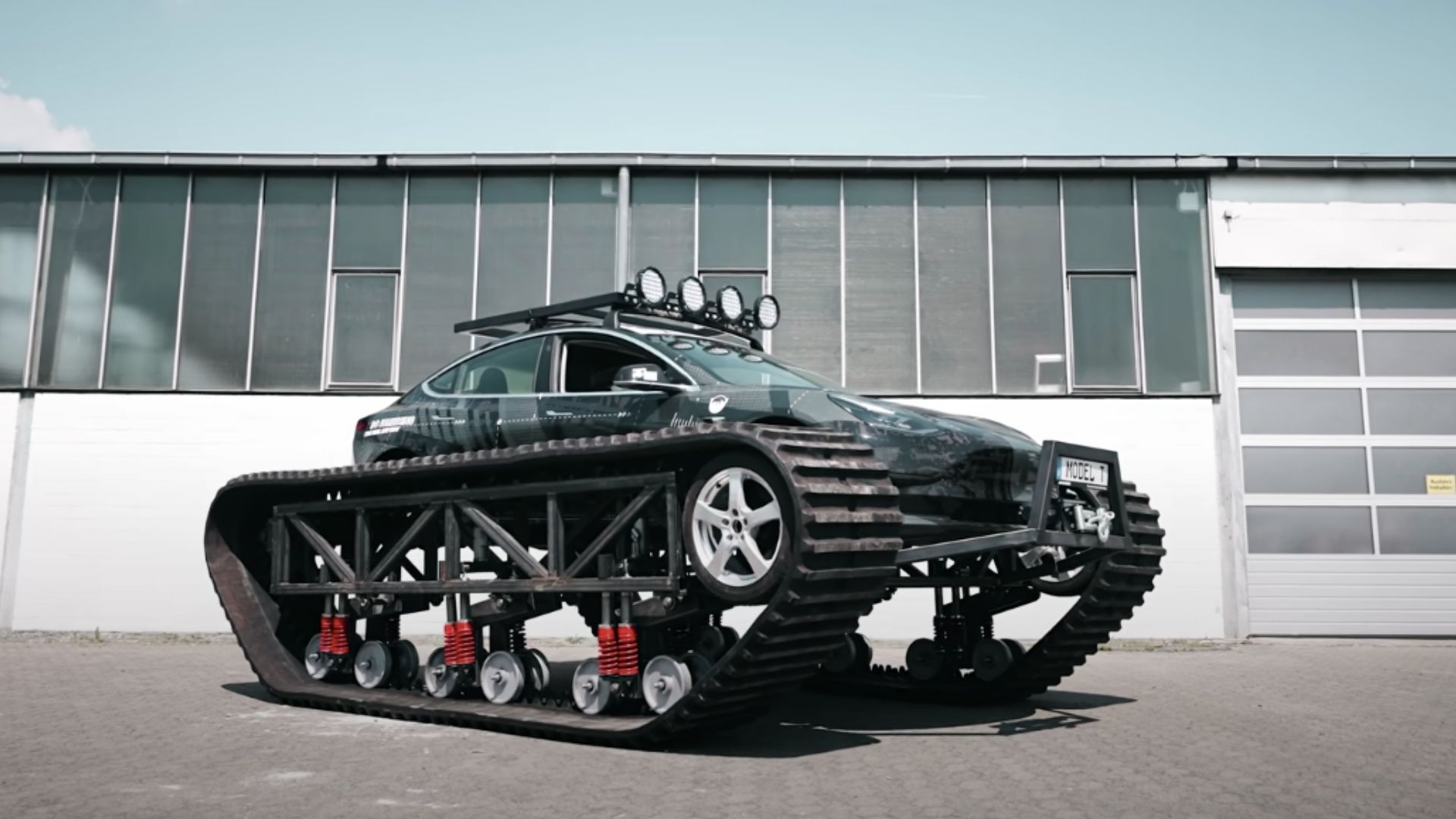 Here's how DIY YouTubers turned a Tesla Model 3 into a 6-ton electric tank