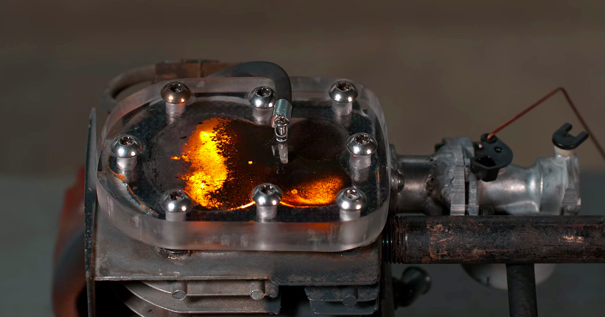 Running a Transparent Engine on Gunpowder Causes Explosion