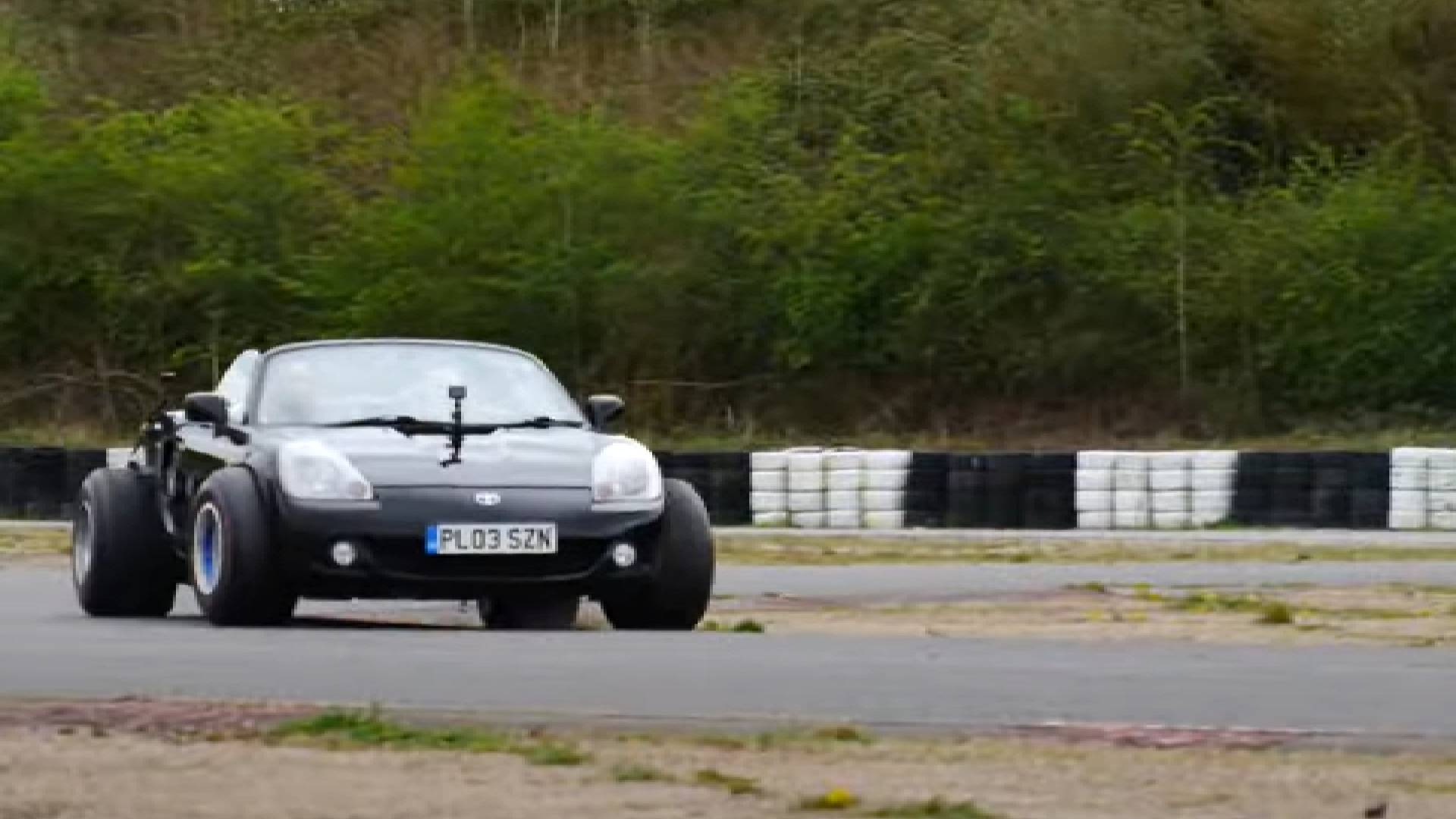 YouTubers put Formula 1 tires on a used Toyota MR2